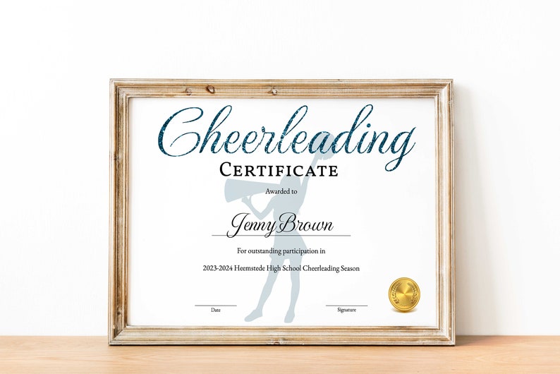 Cheerleading Award Certificate, End of Season Cheerleading Award ...