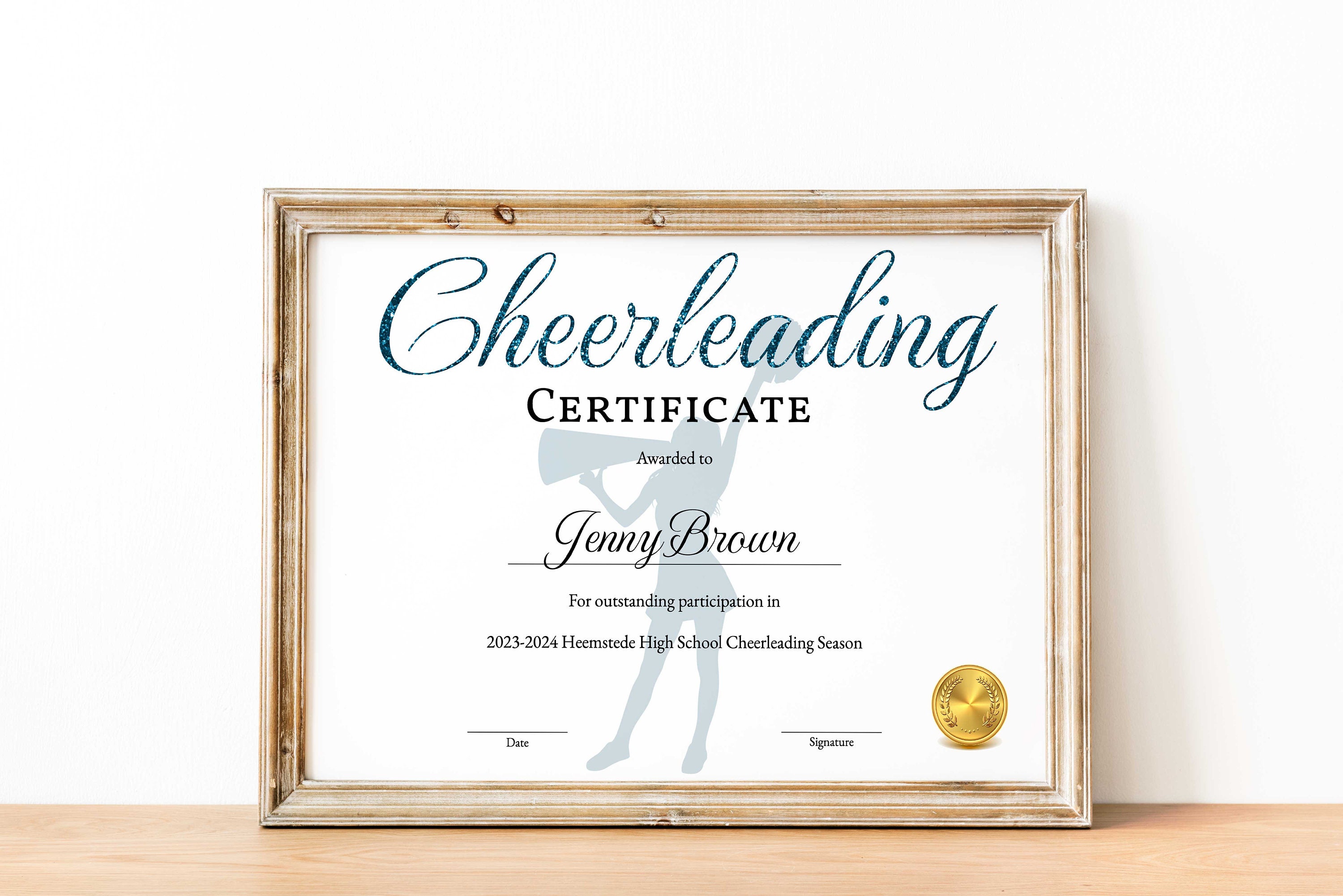 Cheerleading Award Certificate, End of Season Cheerleading Award ...