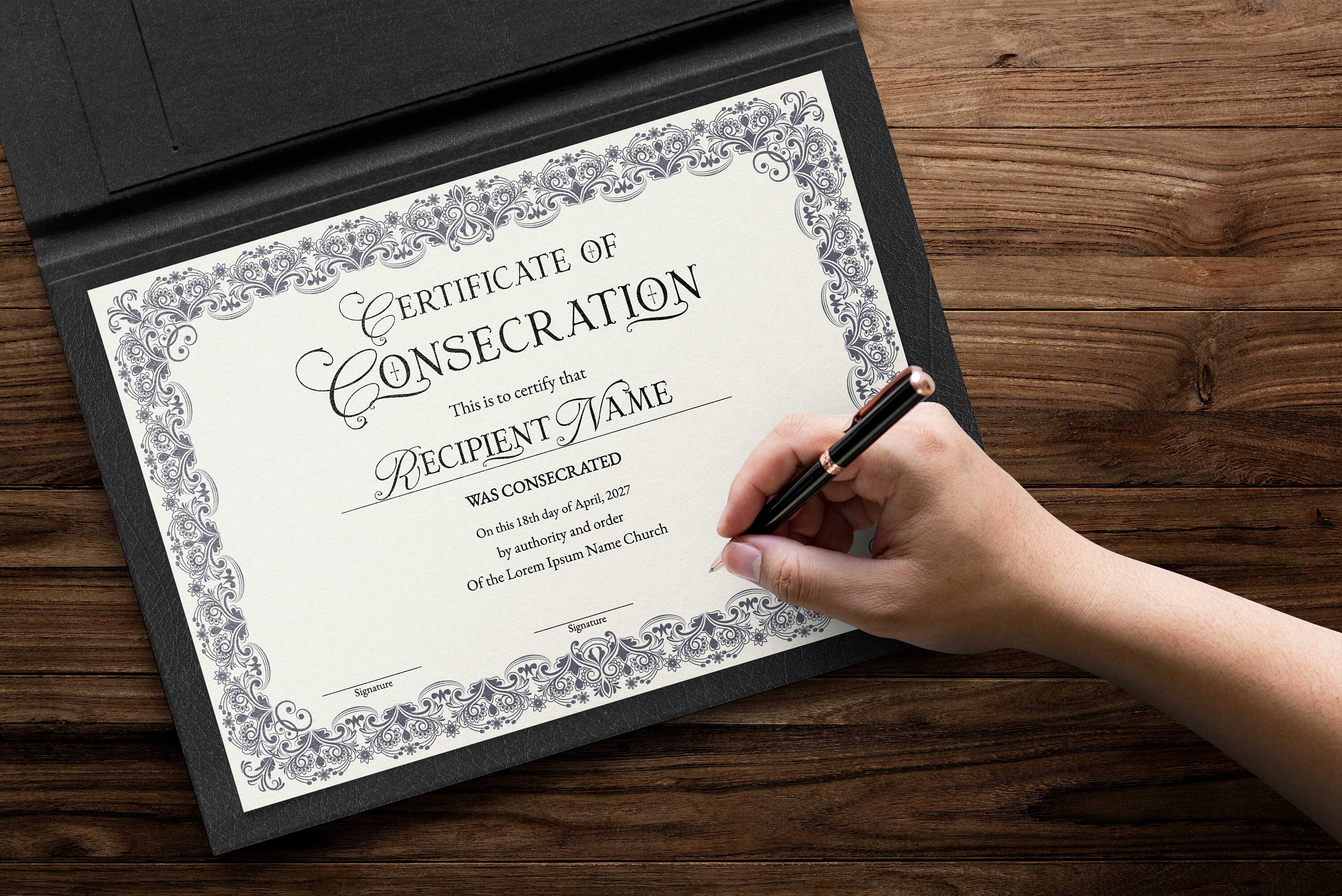 Editable Certificate of Consecration Template, Printable Consecration ...