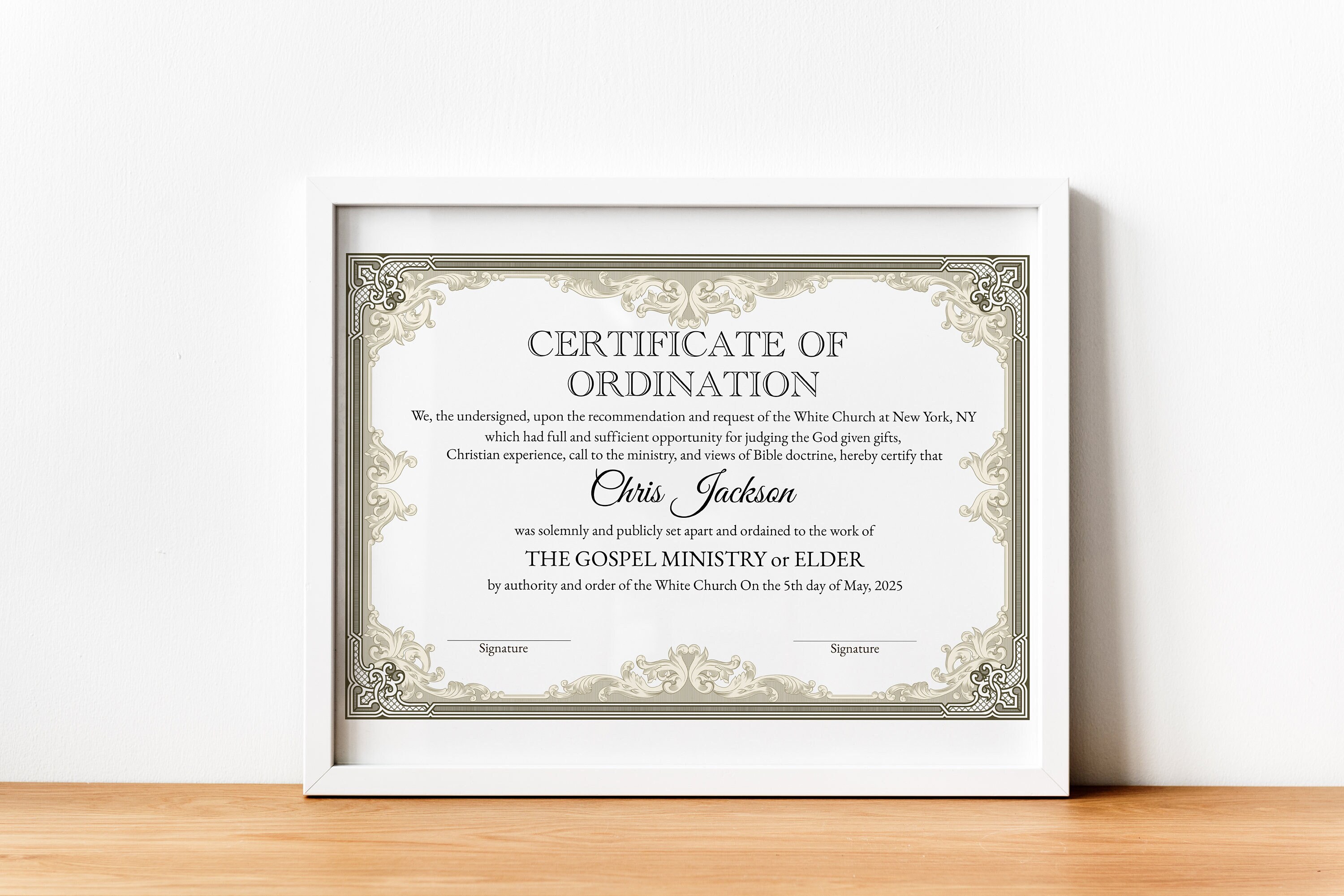 Ordination Certificate Template, Gospel Ministry Certificate Template ...
