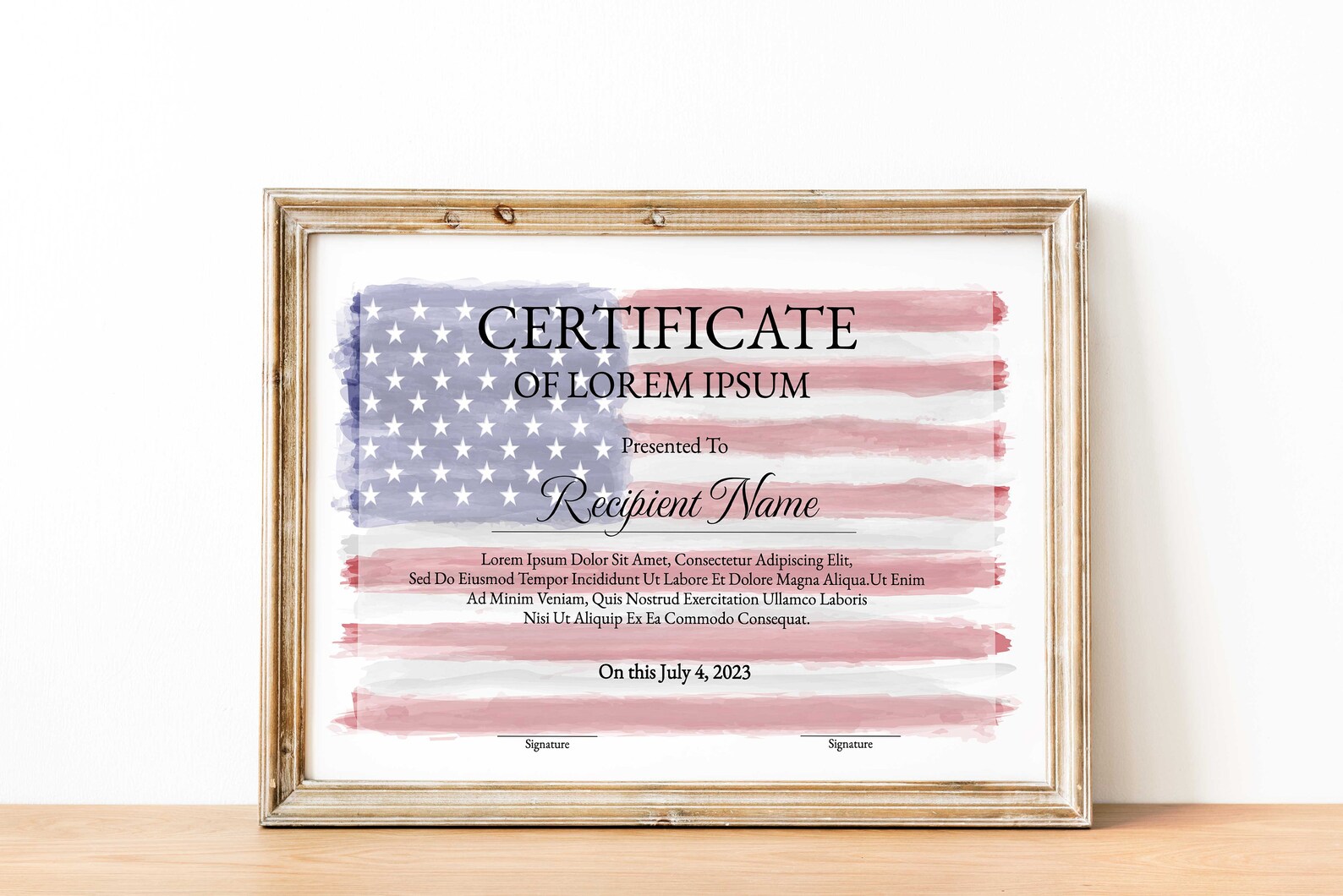 Independence Day Certificate, American Appreciation Certificate ...