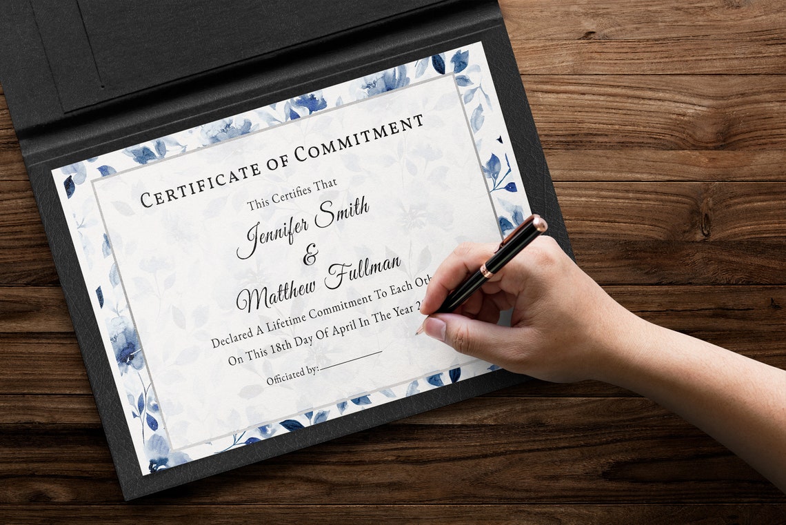 Certificate of Commitment Editable Template, Greenery Commitment ...
