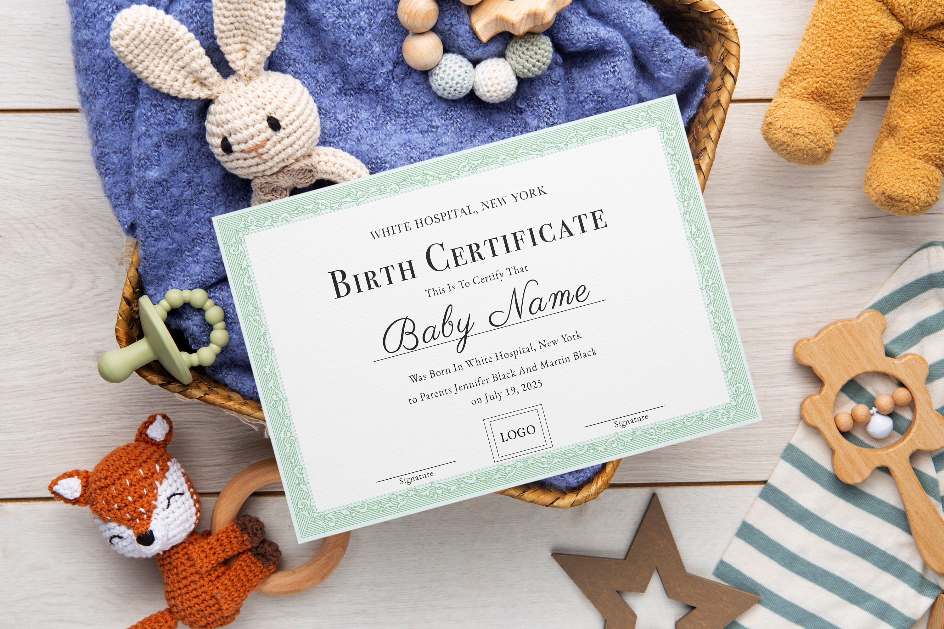 Birth Certificate Template, Printable Certificate of Birth, Maternity ...