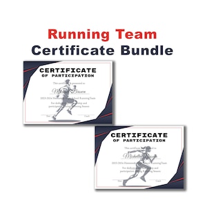 Editable Running Certificate Award Template, Sports Certificate ...
