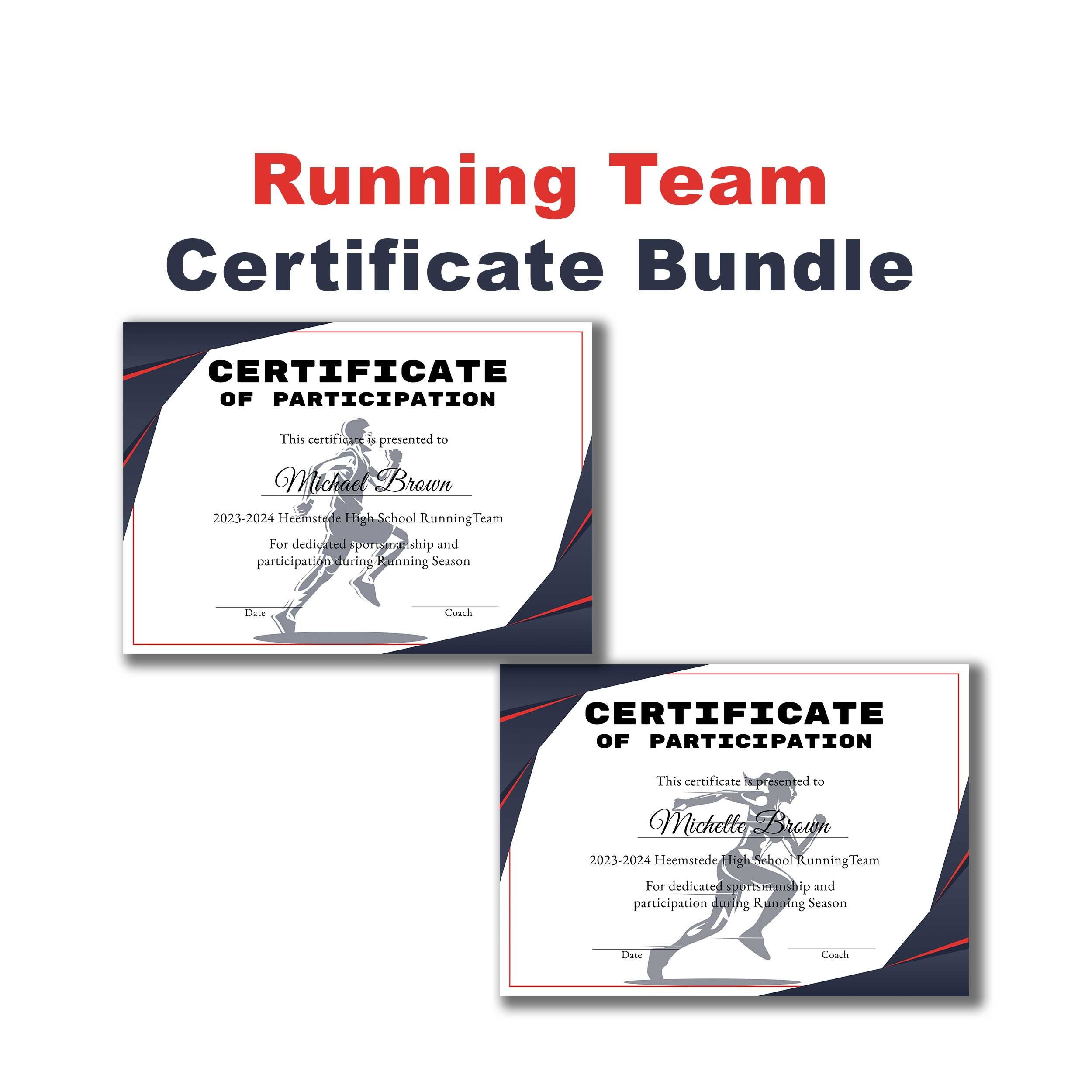 Editable Running Certificate Award Template, Sports Certificate ...