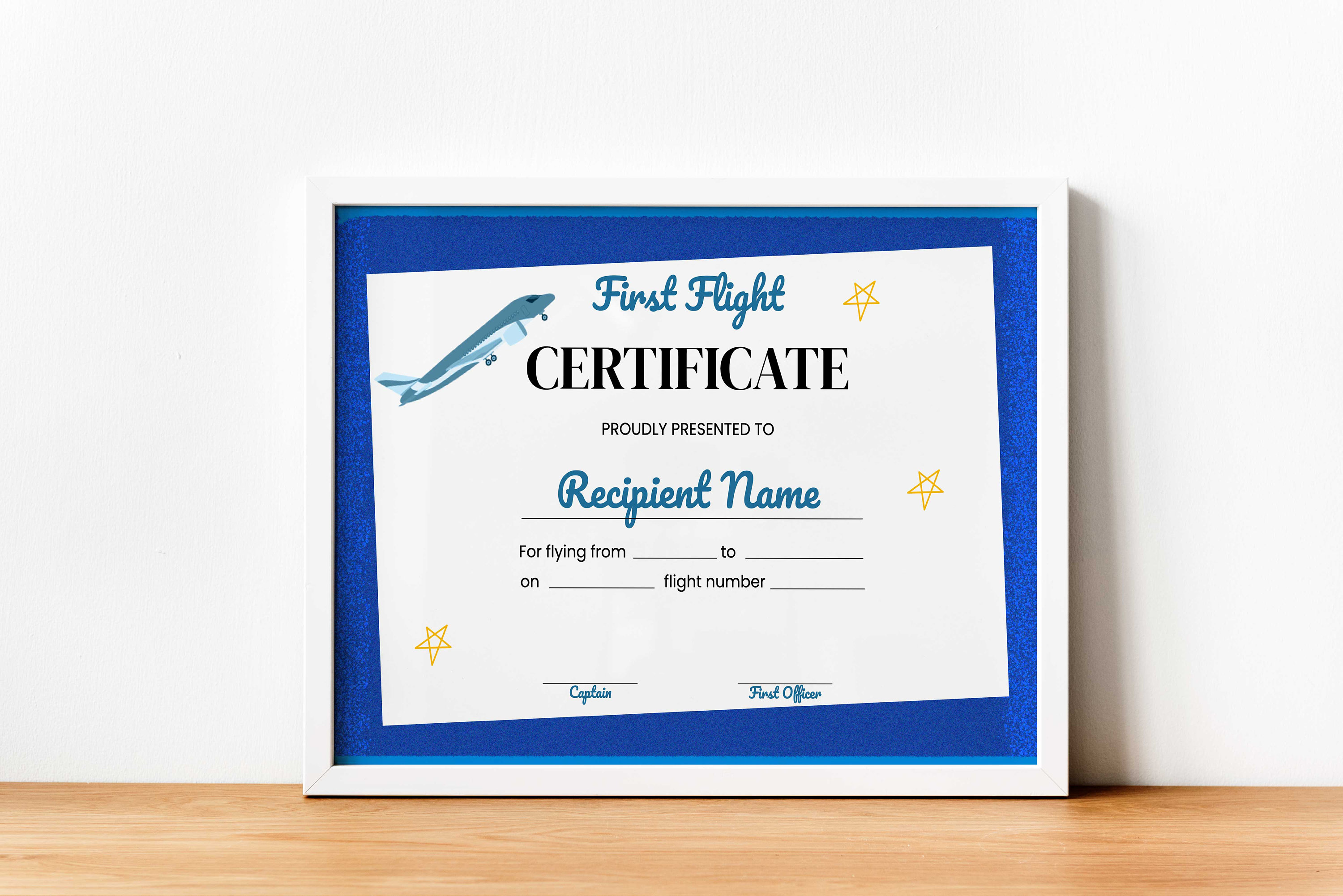 My First Flight Certificate Template, Award Certificate for Kids ...