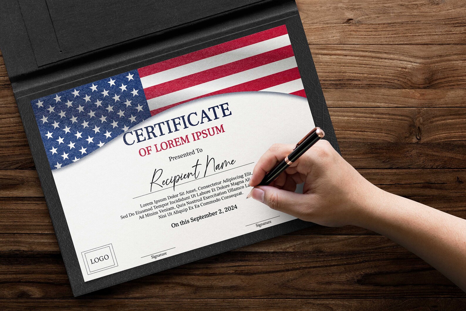 Veteran's Certificate of Appreciation, 4th of July Template, Editable Certificate With American ...