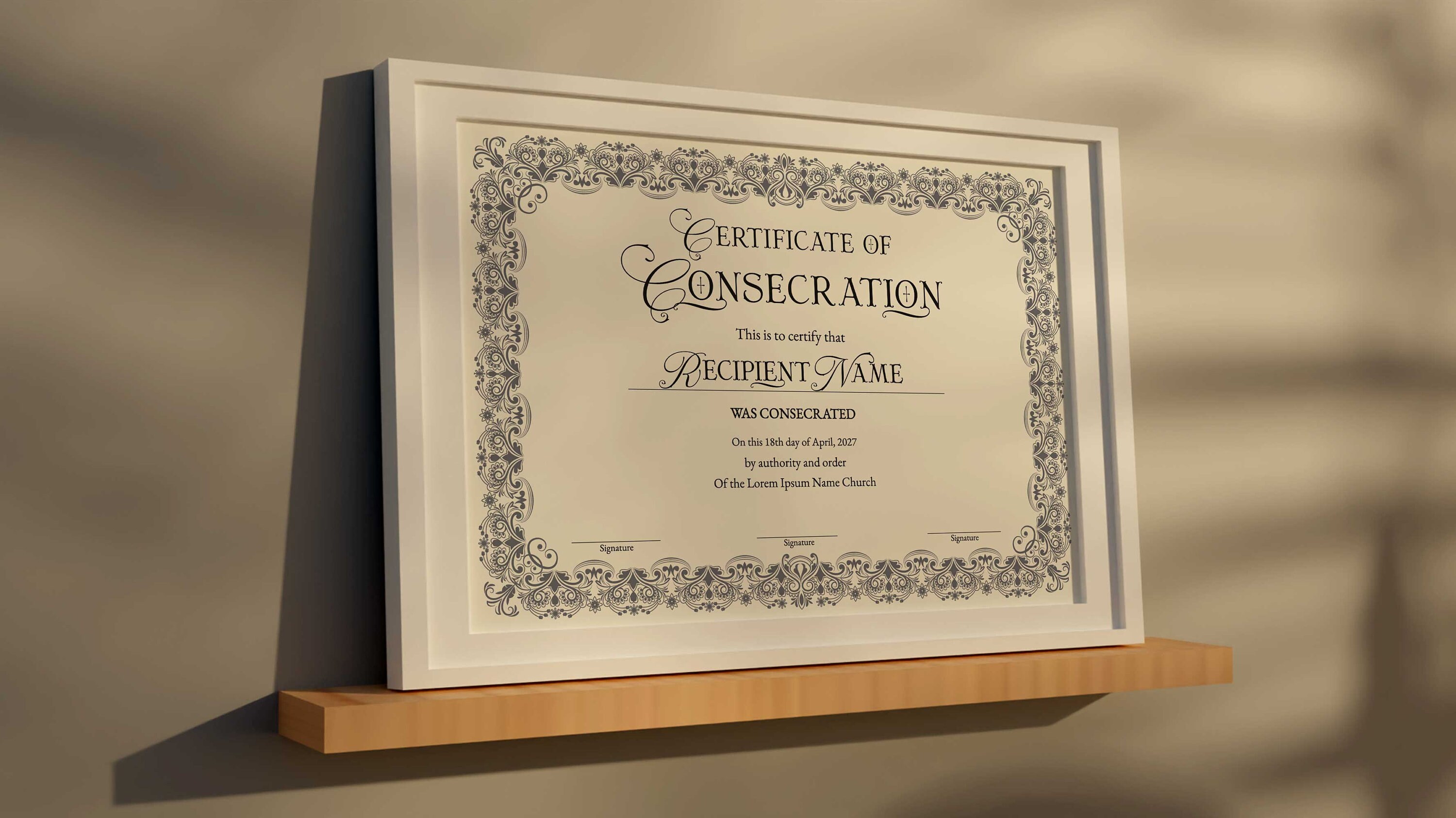 Editable Certificate of Consecration Template, Printable Consecration ...