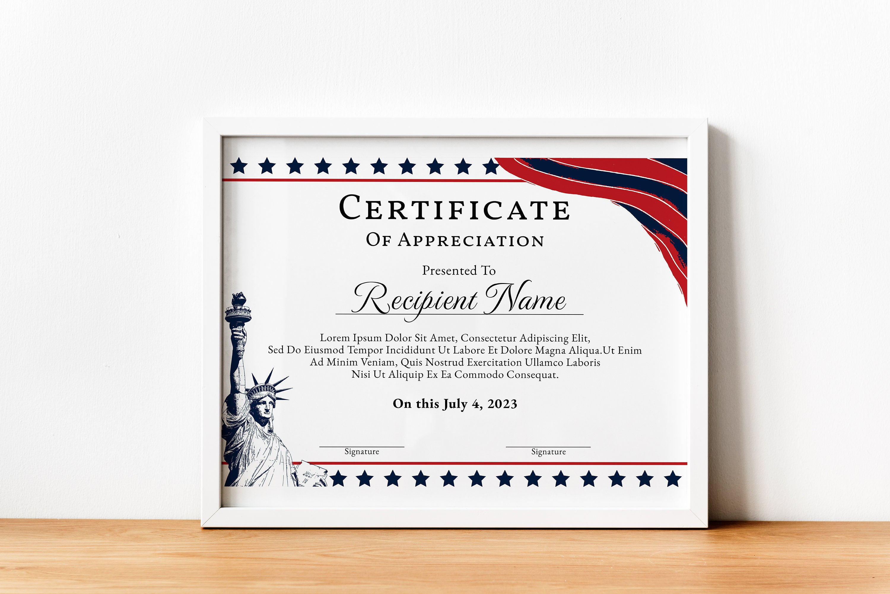Editable American Flag Certificate, Printable Certificate Template ...