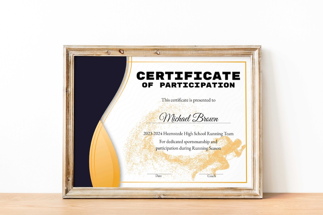 EDITABLE Cross Country Award Certificates, INSTANT DOWNLOAD, Track ...