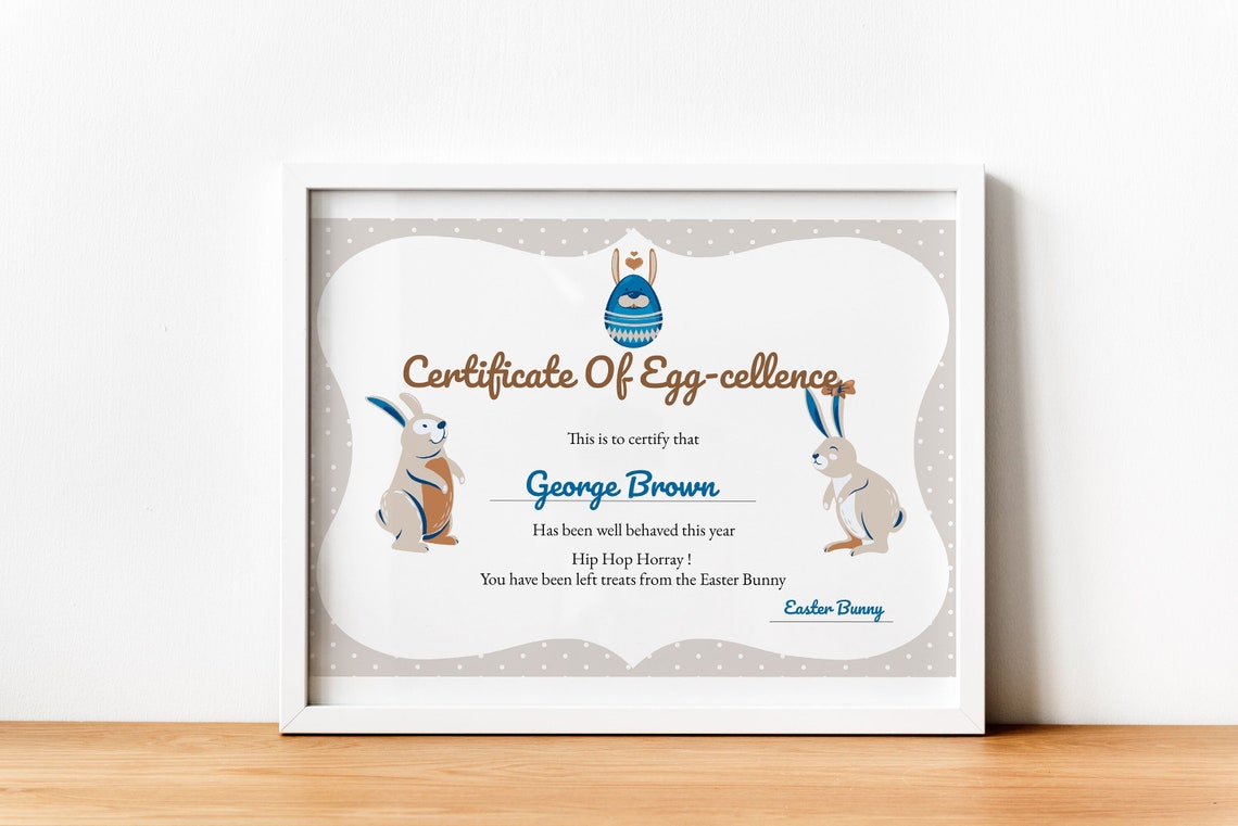 Easter Bunny Certificate Printable, Easter Bunny Certificate, Easter ...