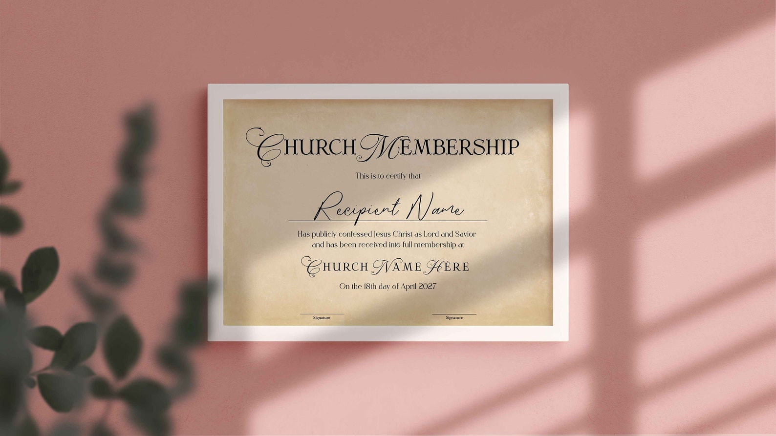 Editable Church Membership Certificate Template, Editable Printable ...