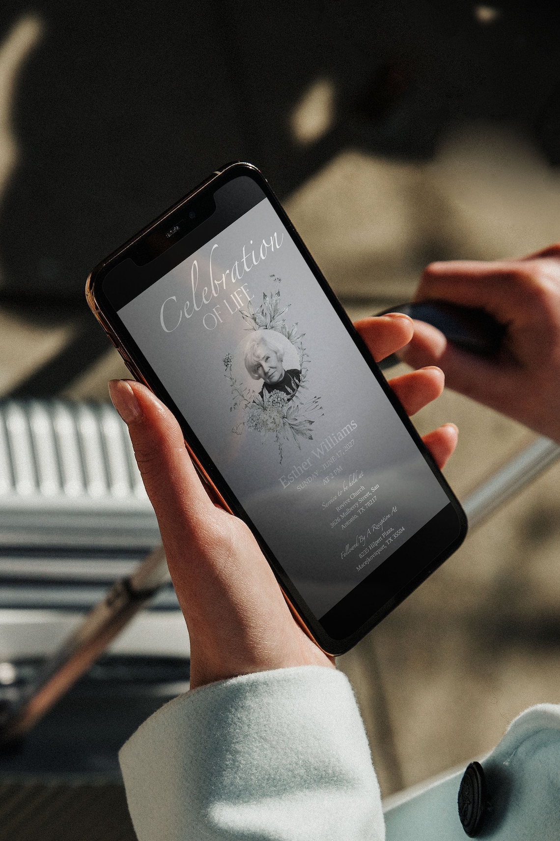 Electronic Funeral Announcement, Digital Funeral Invitation, Memorial ...