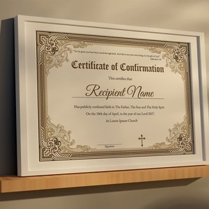 Editable Confirmation Certificate Template, Printable Certificate of ...