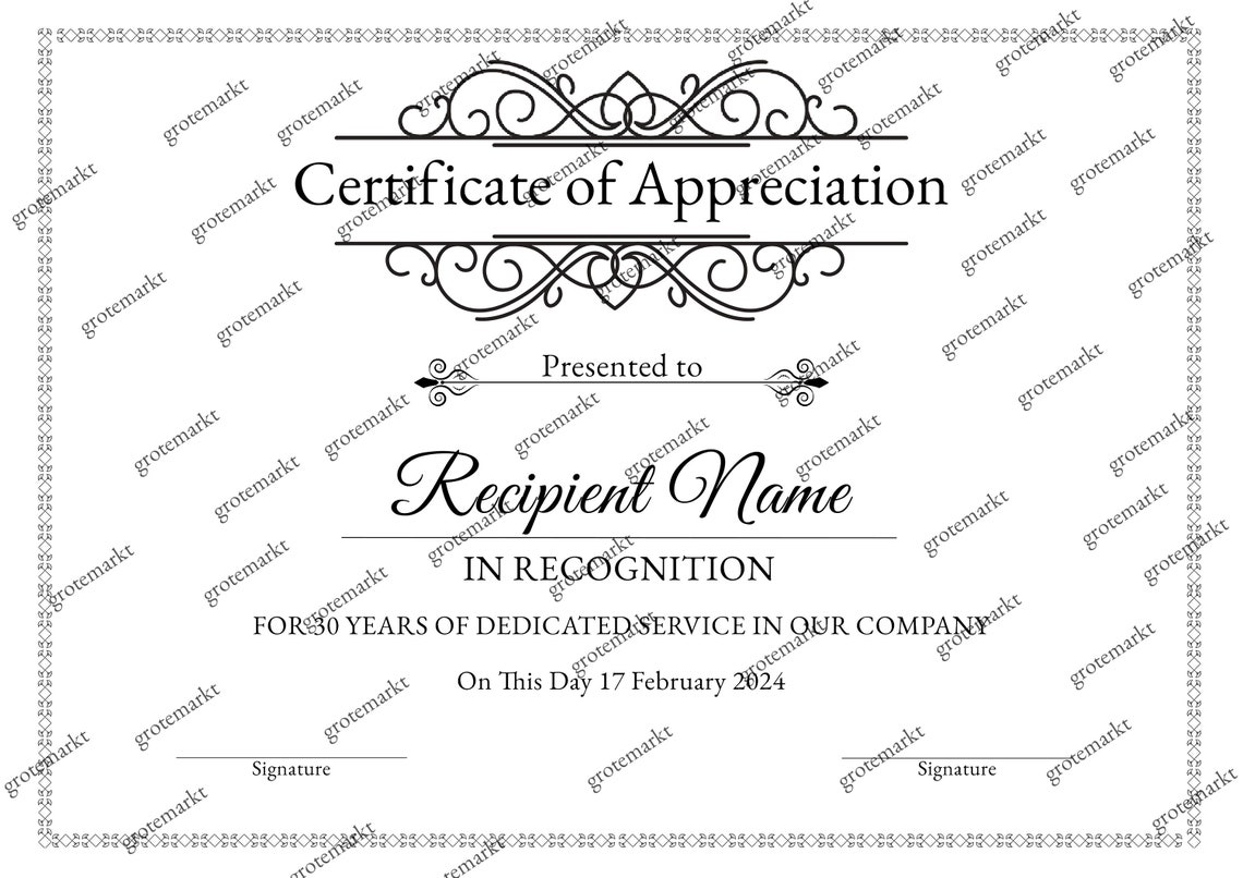 Modern Certificate Of Appreciation Printable Appreciation Award