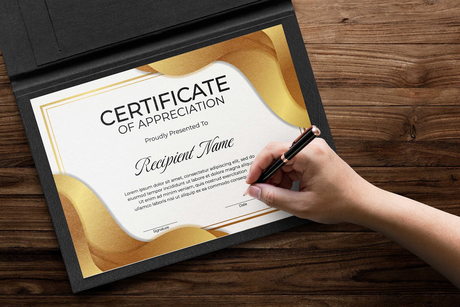 Modern Gold Certificate of Appreciation Printable Appreciation Award ...