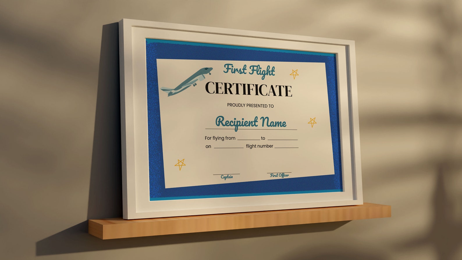 My First Flight Certificate Template, Award Certificate for Kids ...