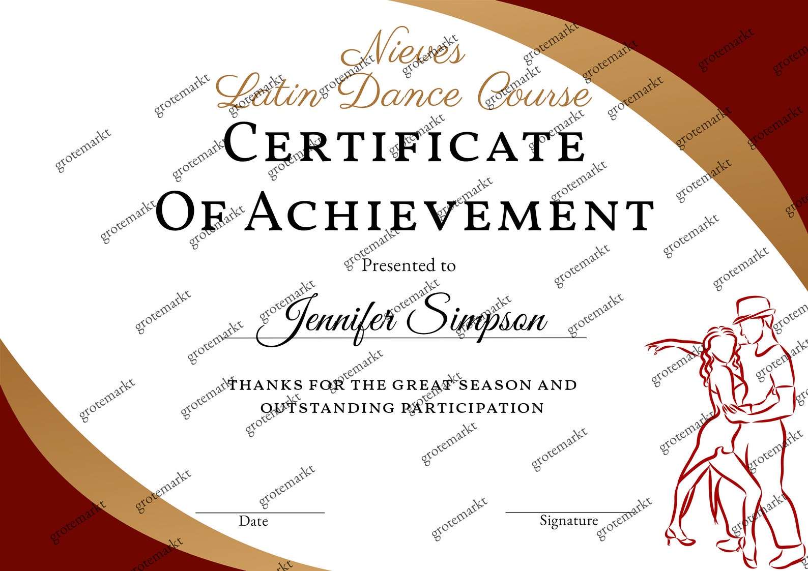 Dance Award Certificate, Dance Team Certificates, Certificate ...