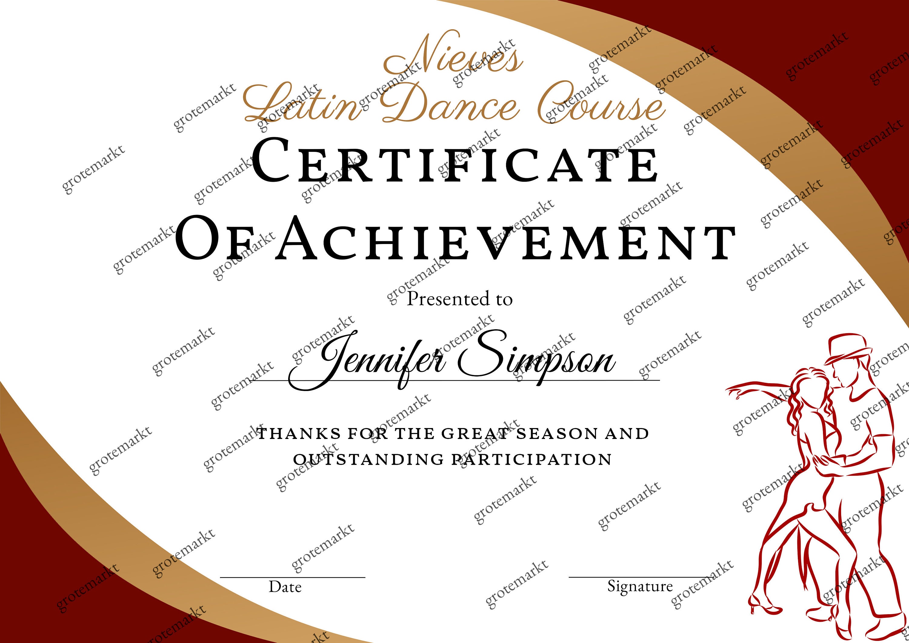 Dance Award Certificate, Dance Team Certificates, Certificate ...