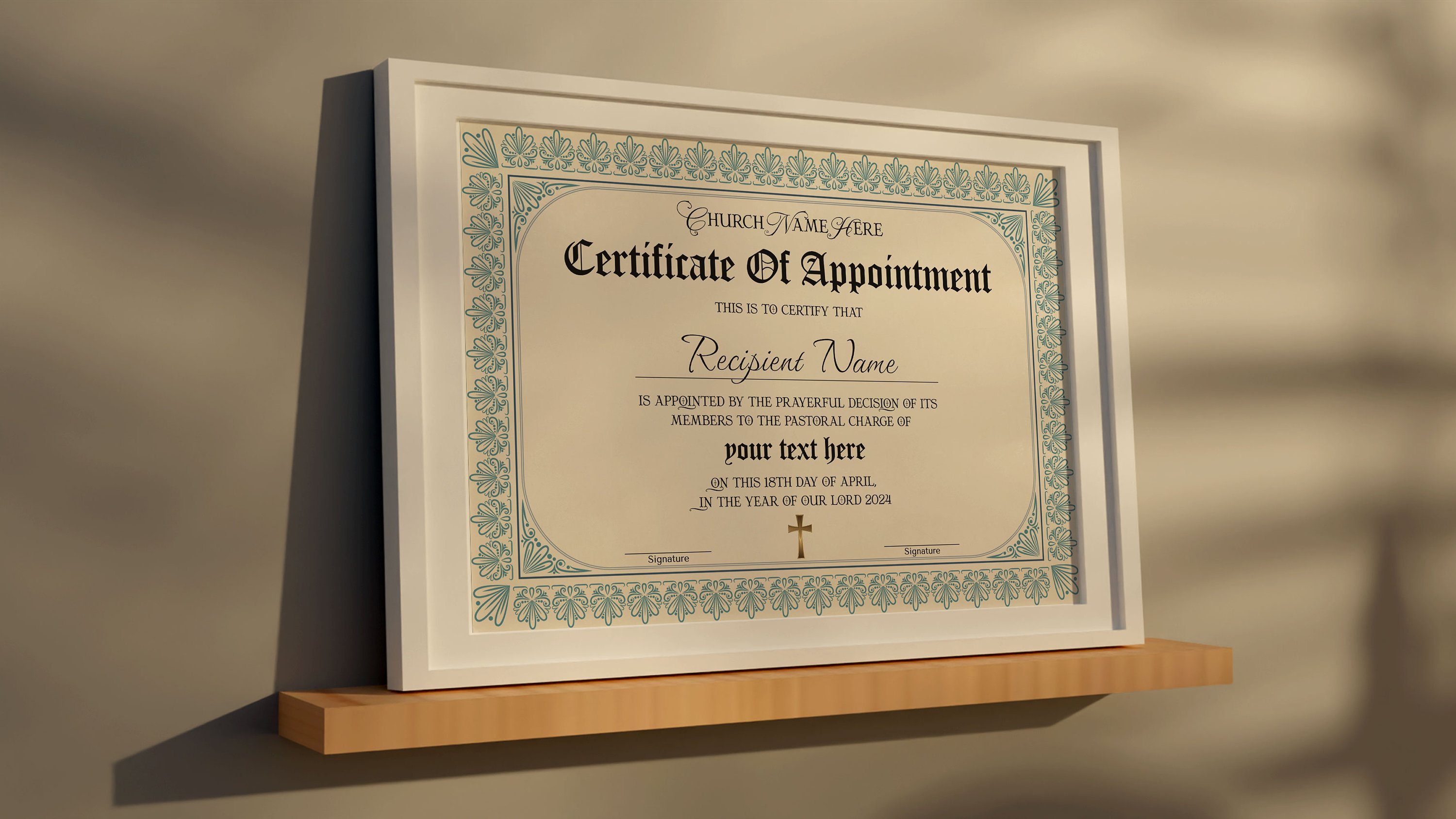 Editable Appointment Certificate Template, Printable Bishop Pastor ...