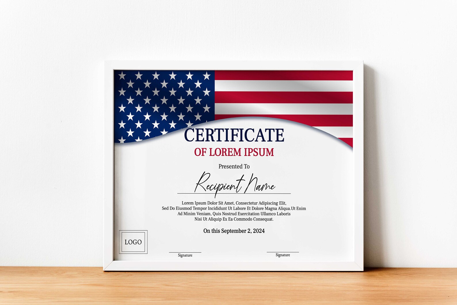 Veteran's Certificate of Appreciation, 4th of July Template, Editable Certificate With American ...