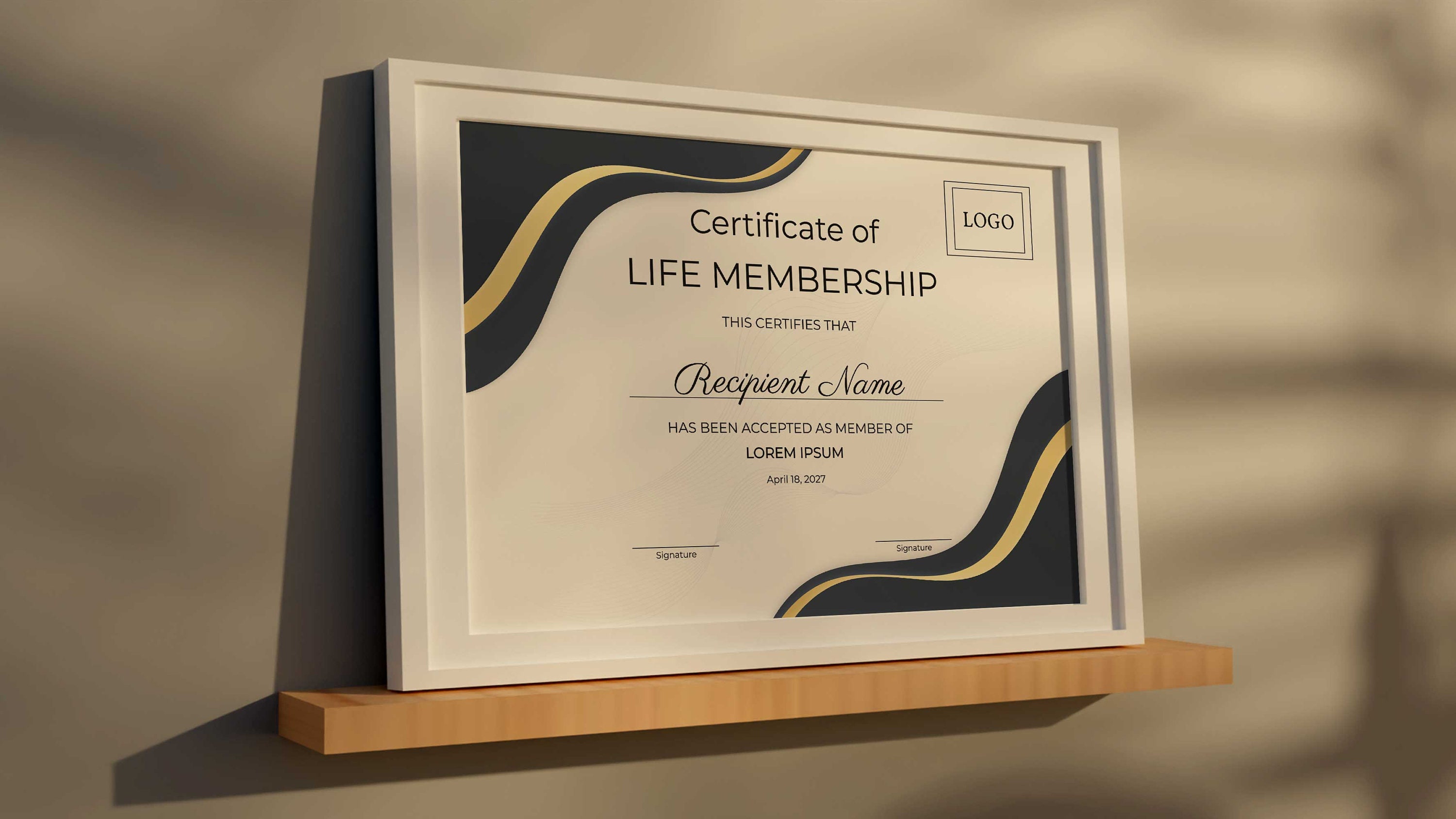 Editable Life Membership Certificate Template, Printable Elegant ...
