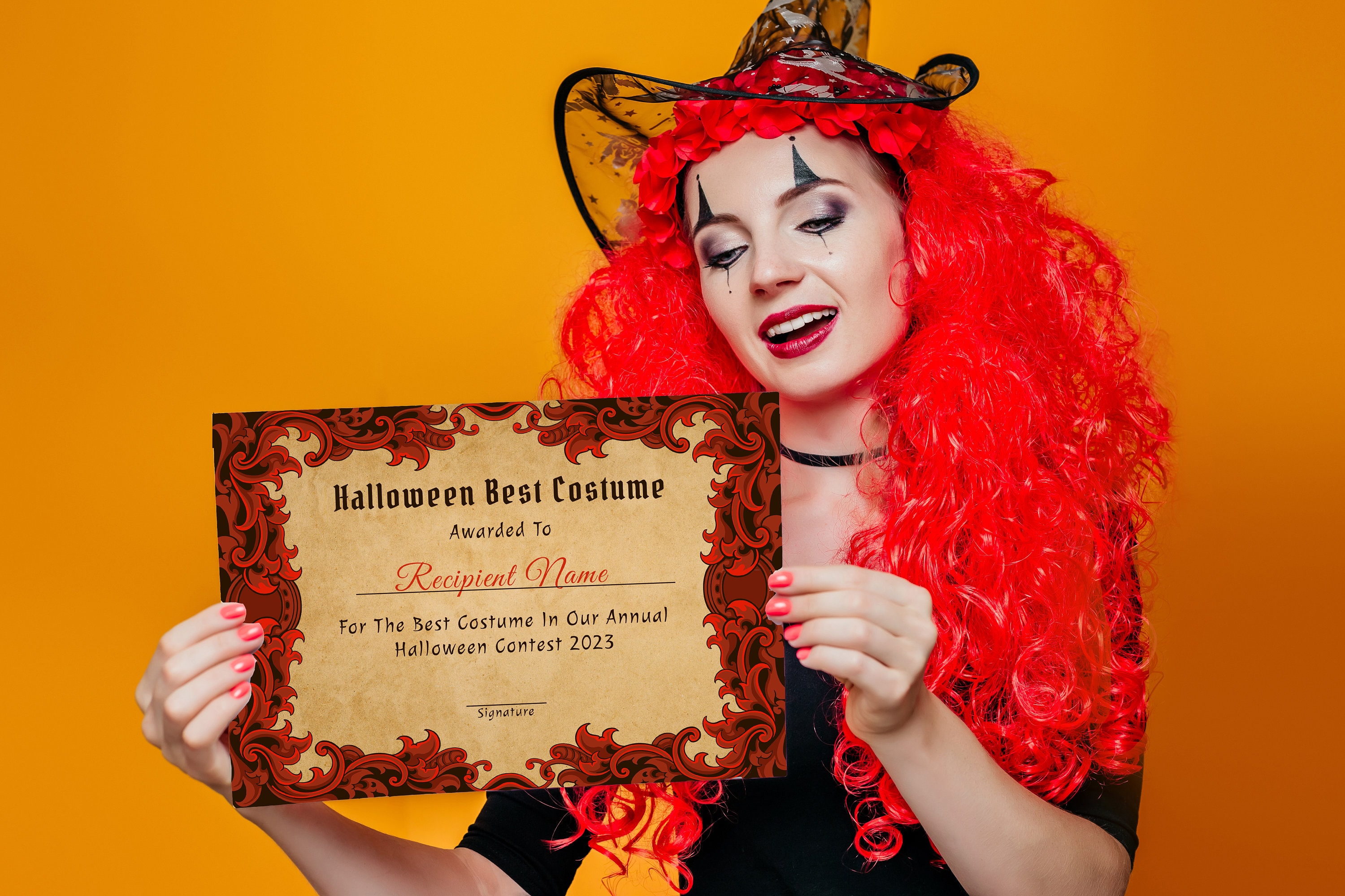 Editable Gothic Halloween Best Costume Certificate Template, Printable ...