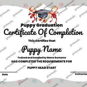 Printable Puppy Dog Graduation Certificate, Printable Congratulations ...