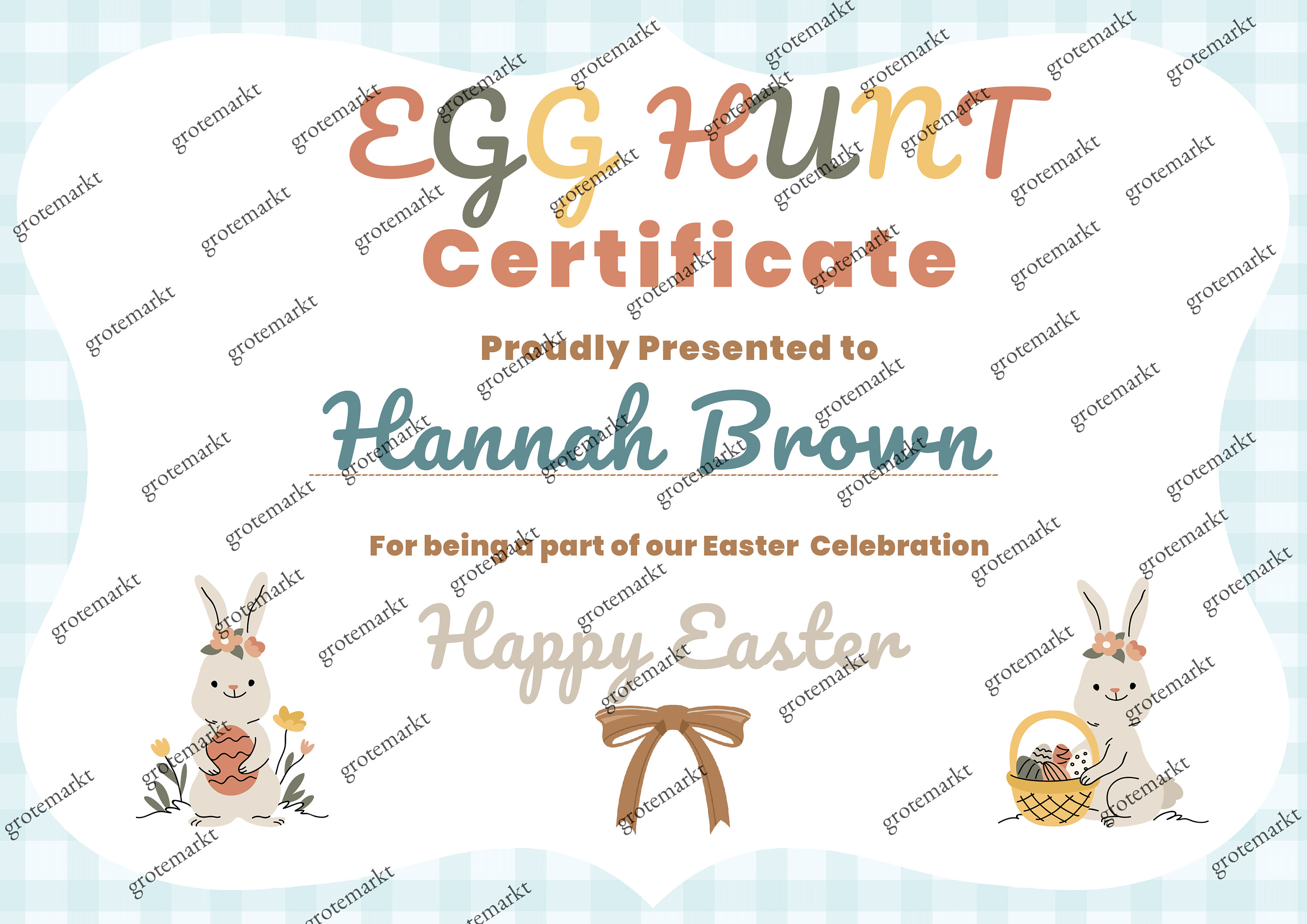 Printable Official Easter Bunny Certificate, From the Desk of the ...