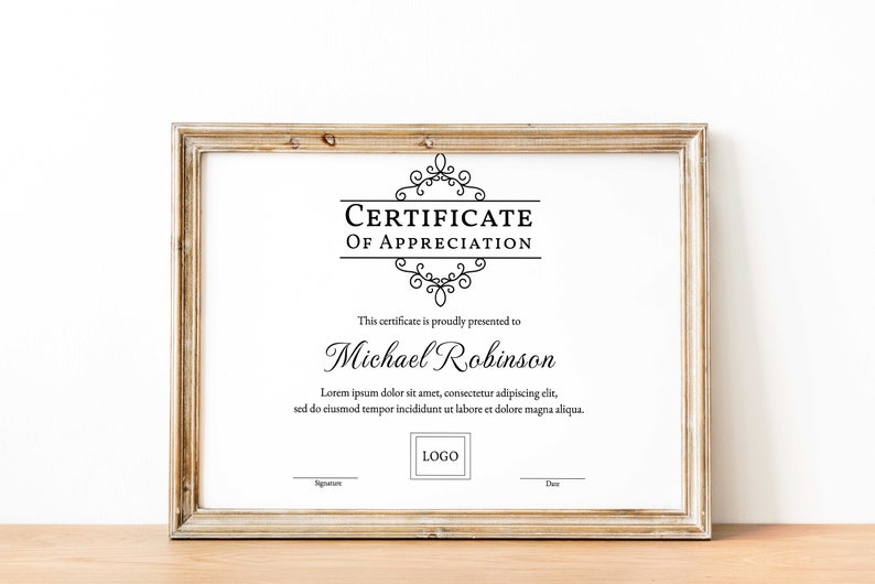 Printable Certificate of Appreciation, Editable Appreciation ...
