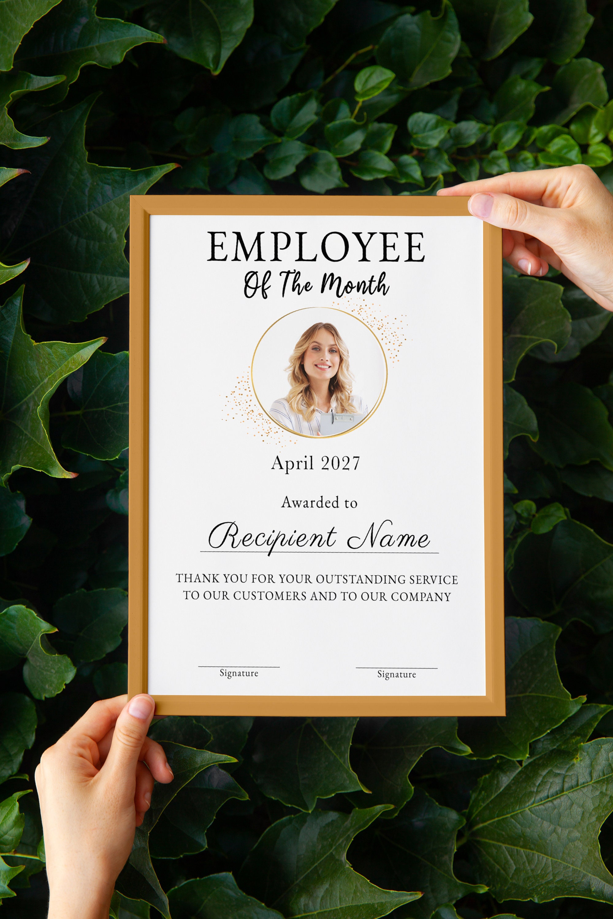 Personalized Employee of the Month Certificate, Editable Employee of ...