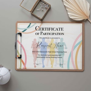 Editable Running Certificate Award Template, Sports Certificate ...