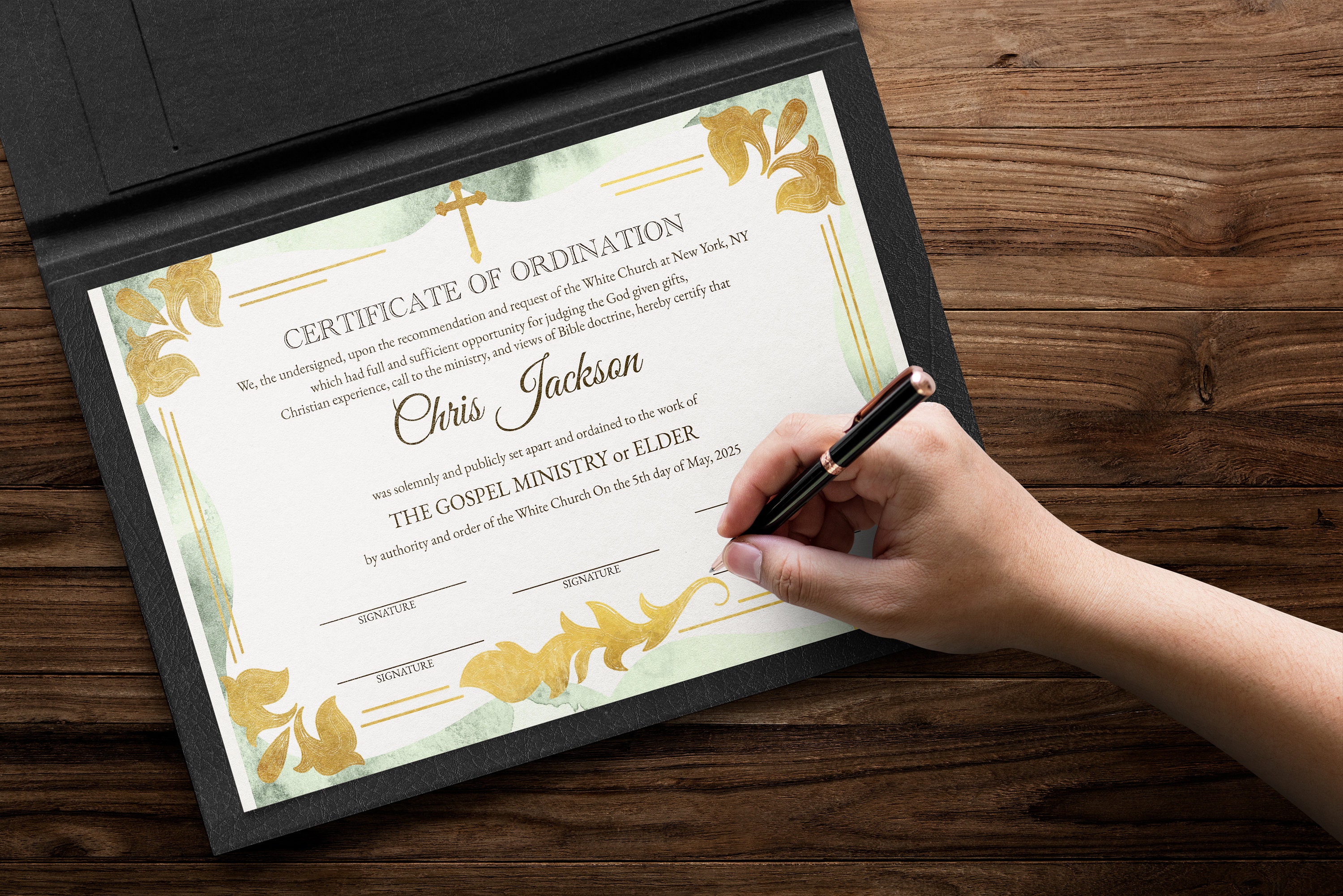 Editable Ordained Elder Certificate Template, Printable Vintage Luxury ...