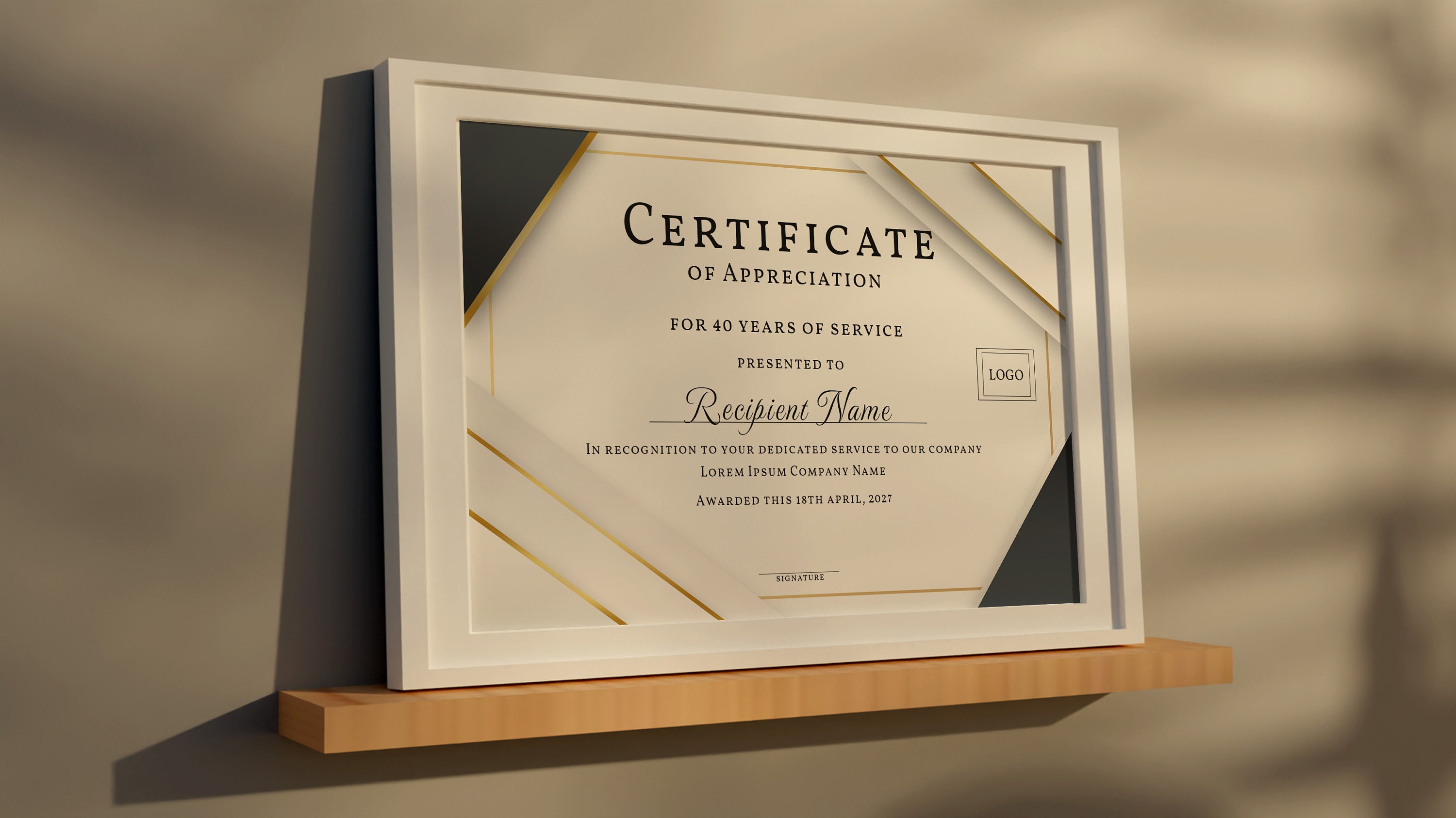 5 Years of Service EDITABLE Certificate of Appreciation Template, Printable Corporate Employee ...