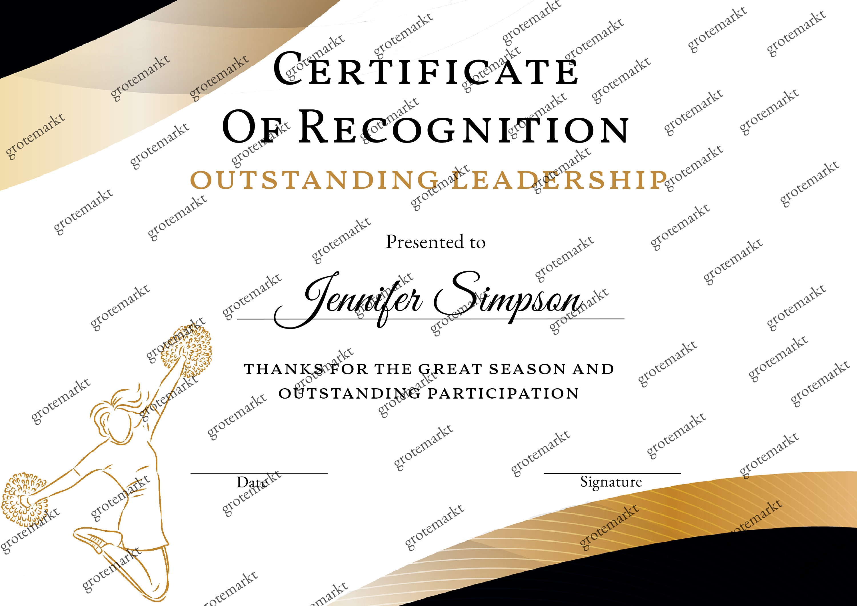 Editable Cheerleading Certificate, Cheer Squad Awards, Printable Team ...