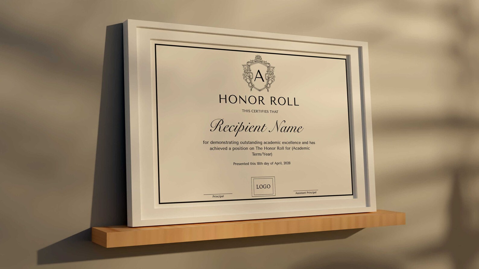 Editable Honor Roll Certificate Template, Elementary School Student ...