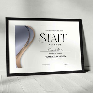 Best Staff Awards, Funniest Staff Member, Team Player Award EDITABLE ...