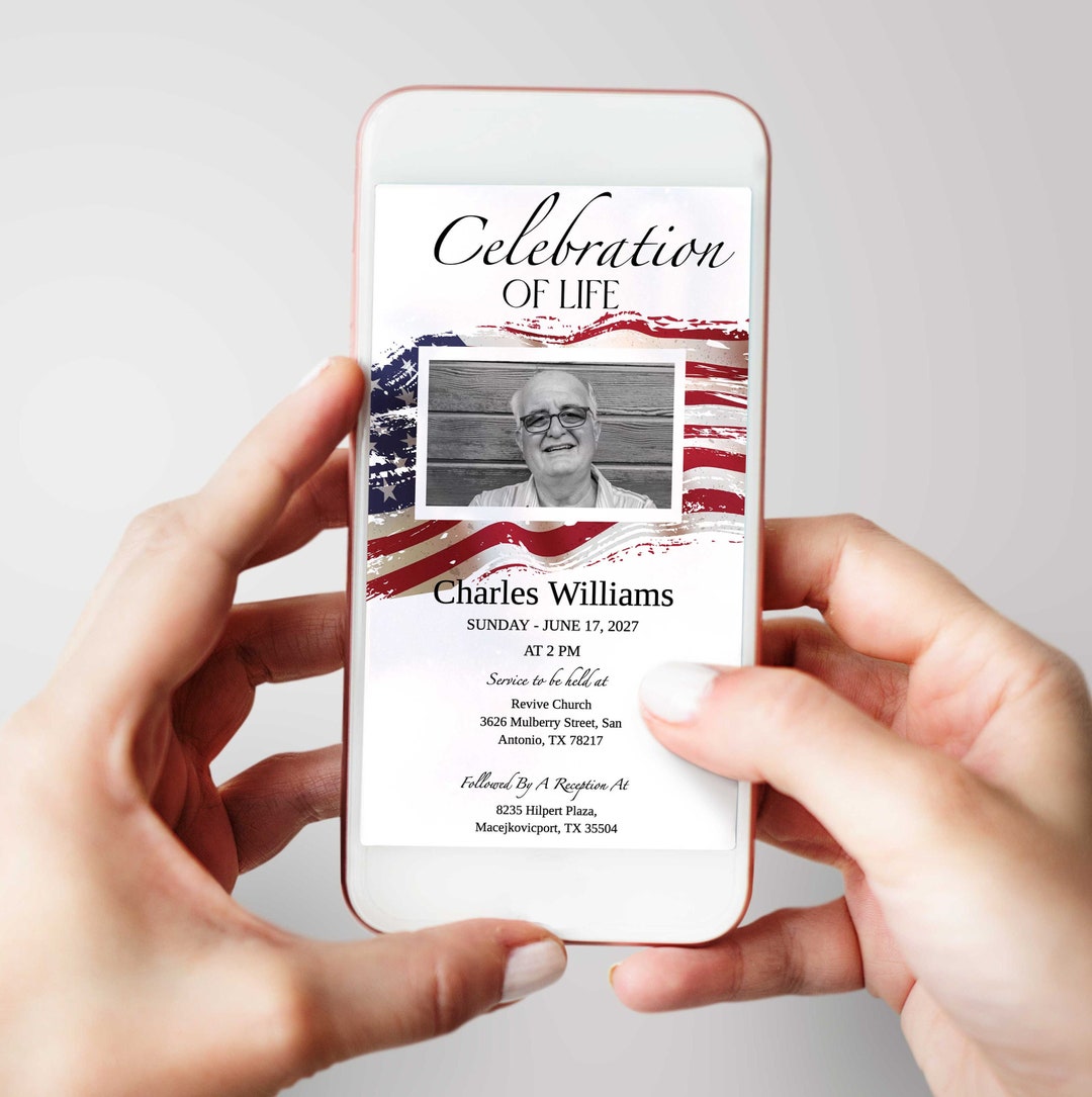 Digital Veteran Funeral Announcement, Electronic Military Memorial ...