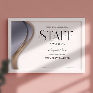 Best Staff Awards, Funniest Staff Member, Team Player Award EDITABLE ...