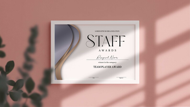 Best Staff Awards, Funniest Staff Member, Team Player Award EDITABLE ...
