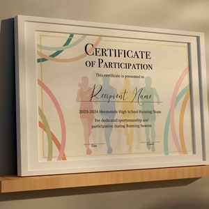 Editable Running Certificate Award Template, Sports Certificate ...