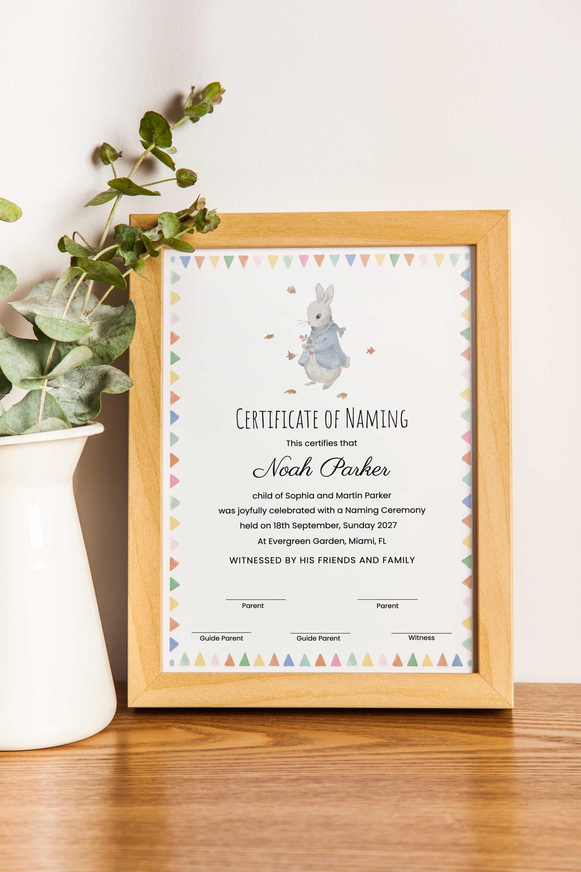 Editable Certificate of Naming Ceremony Printable Baby Naming ...