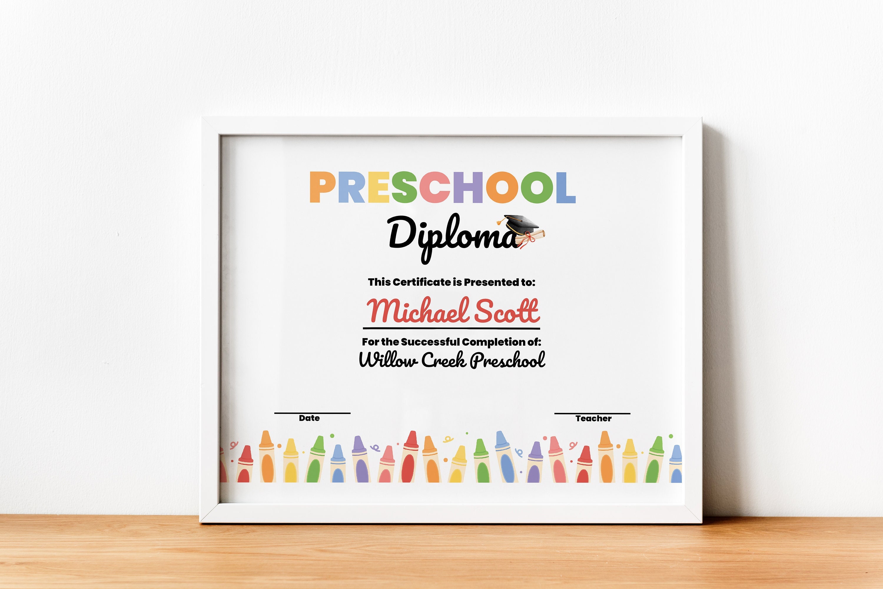 Editable Kindergarten Diploma, Kindergarten Preschool Graduation ...
