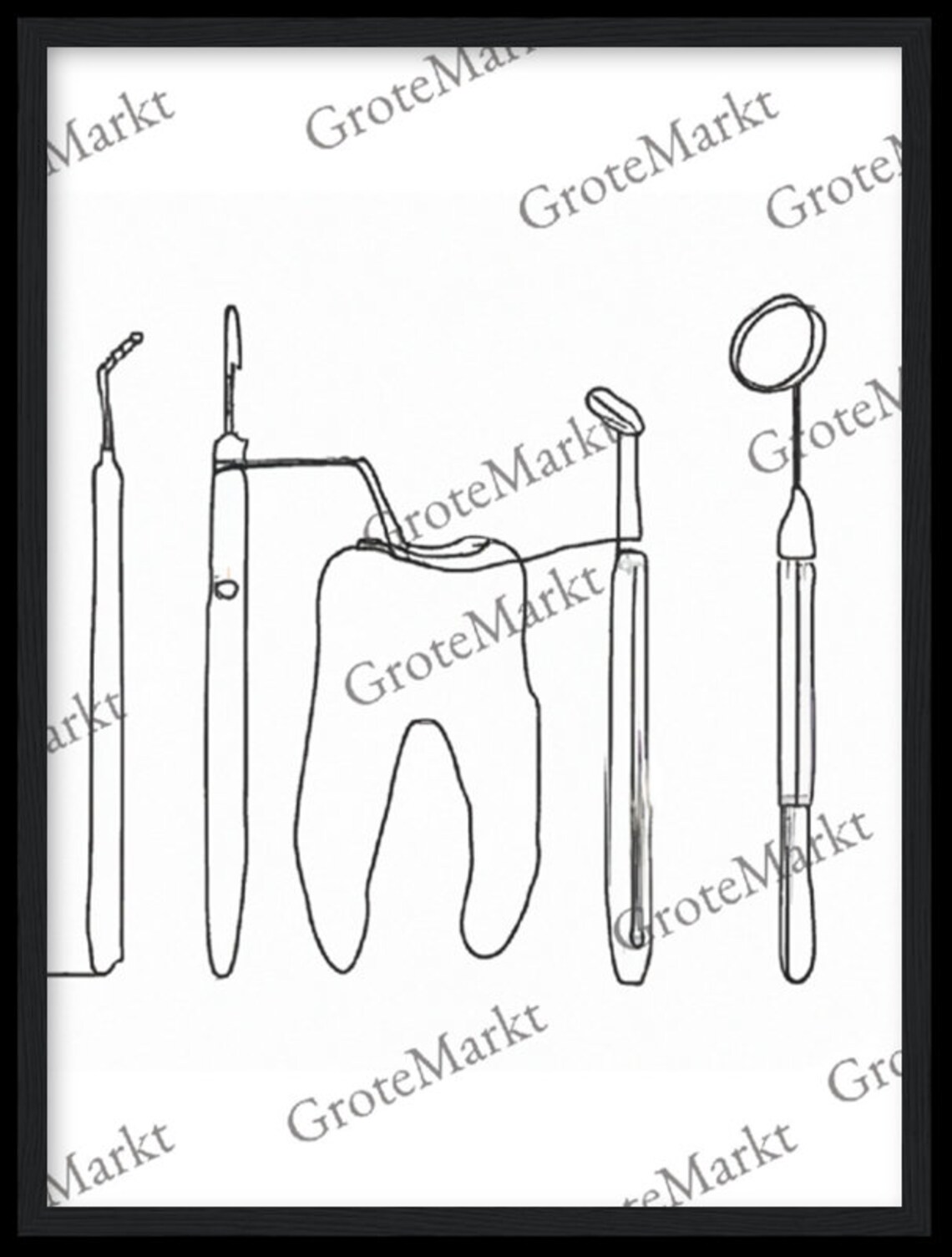 One Line Drawing, Dentist Wall Art Set, Dentistry Art Print Bundle ...