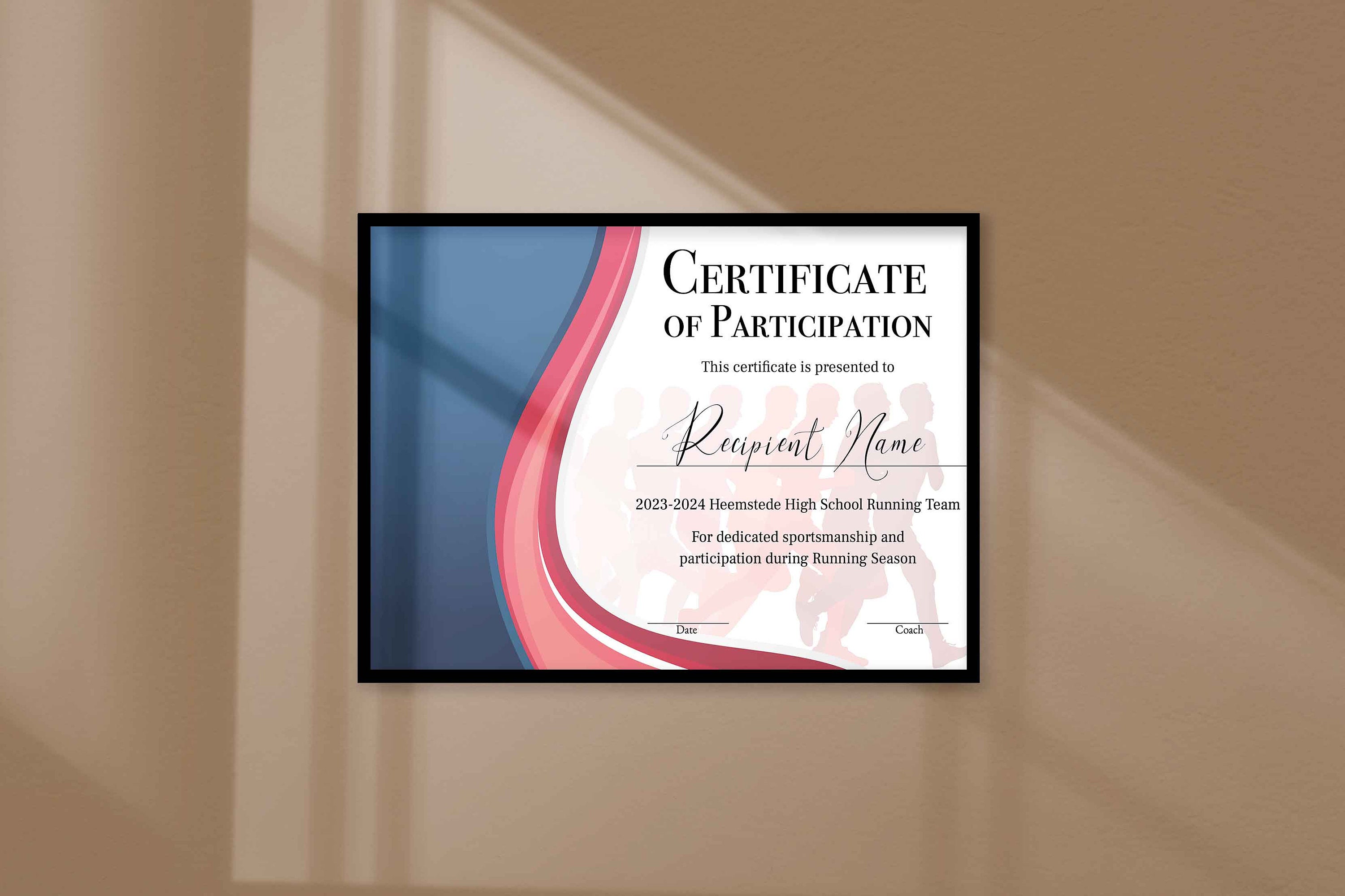 Editable Running Certificate Award Template, Sports Certificate ...