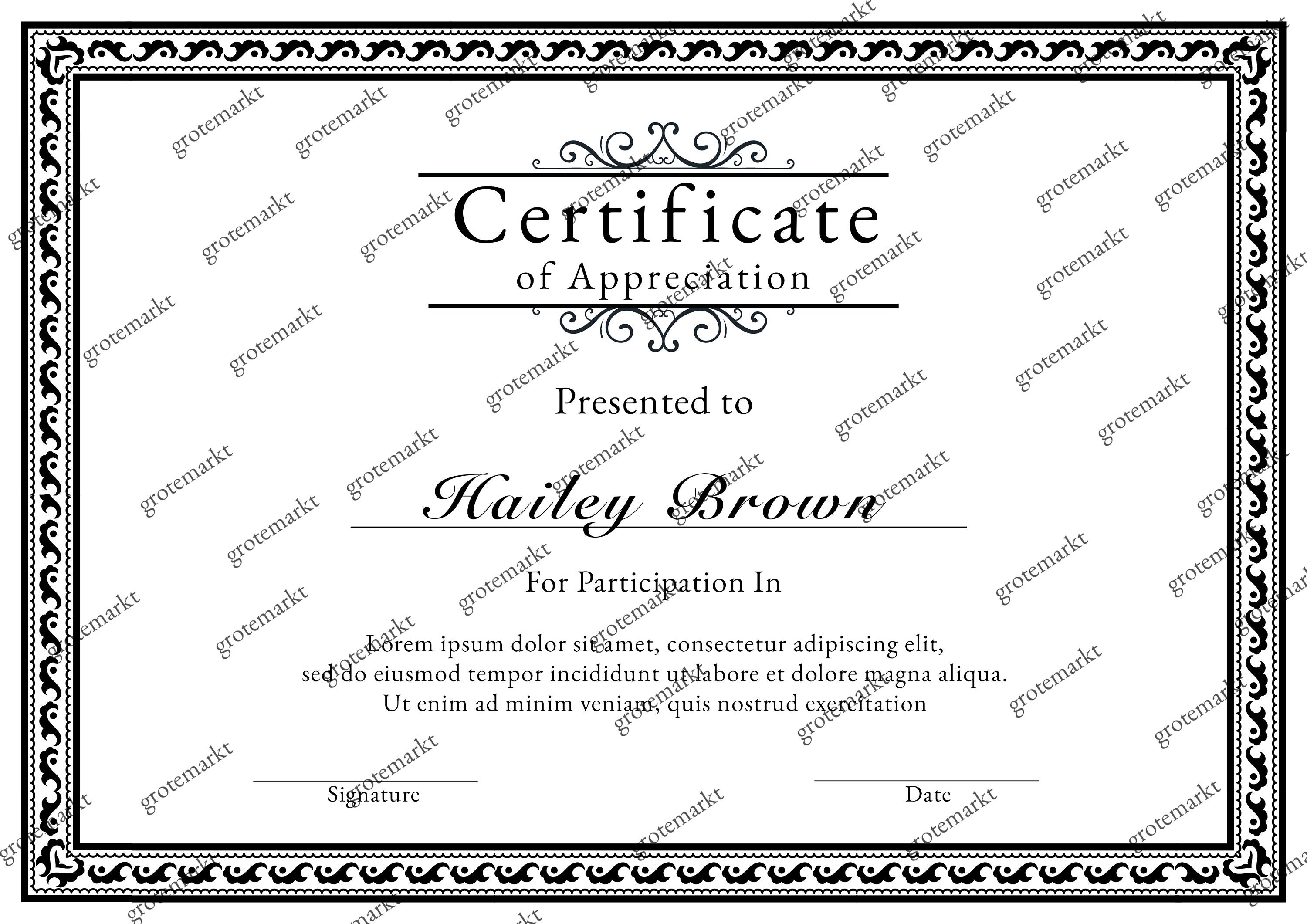 Editable Certificate Of Appreciation Printable Appreciation