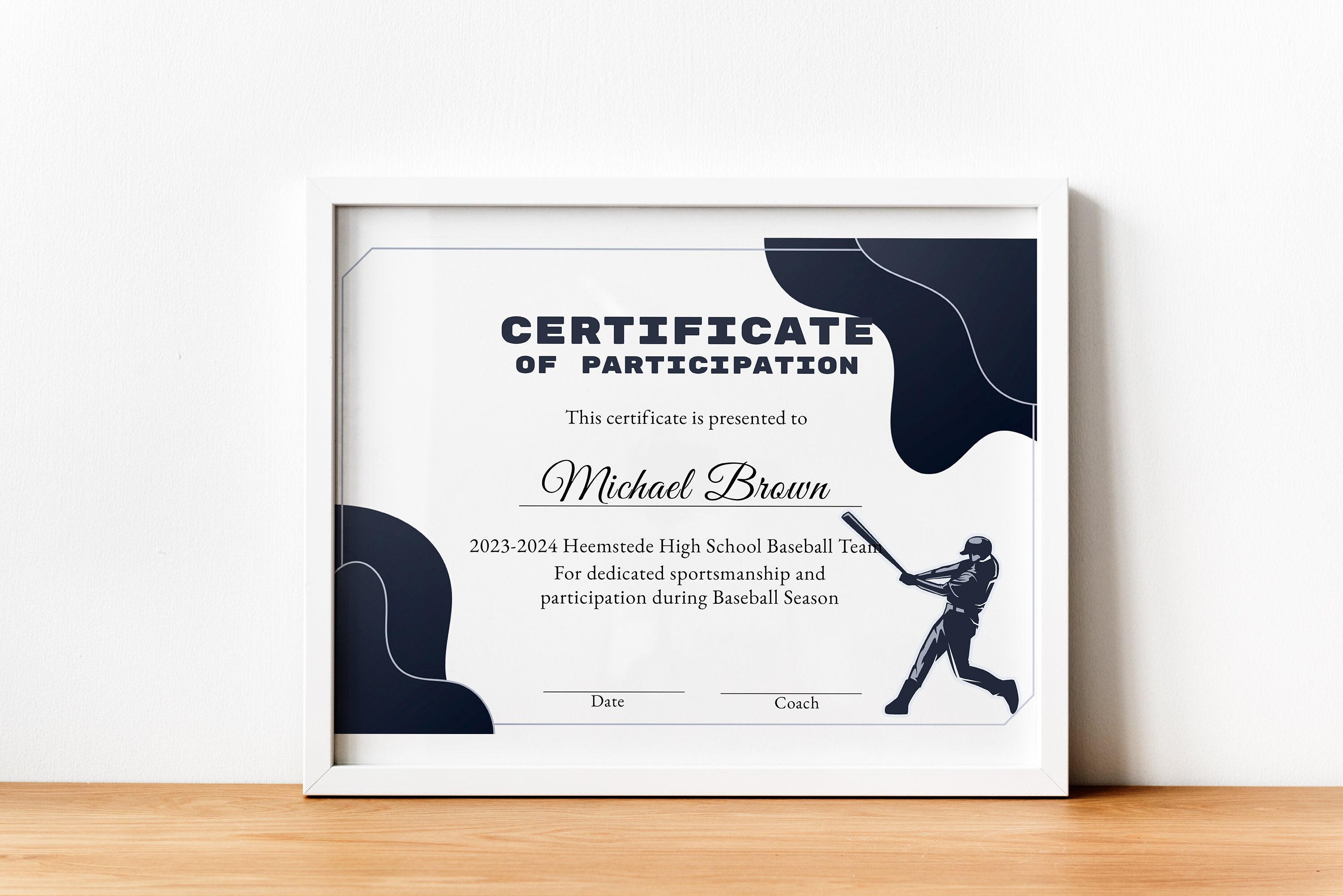 EDITABLE Baseball Certificate Template, Baseball Award Certificate of ...