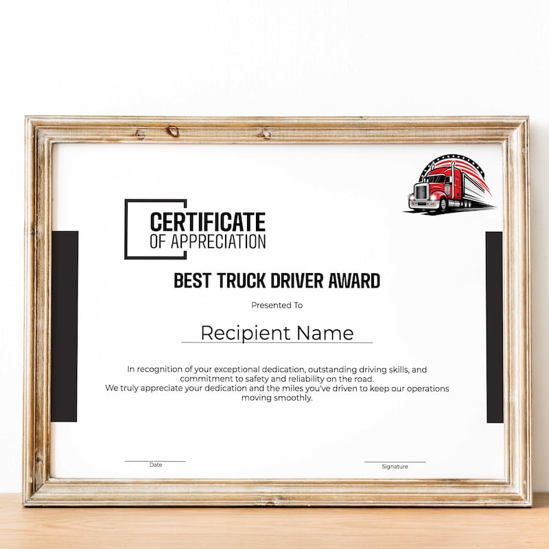 Truck Driver Editable - Etsy UK