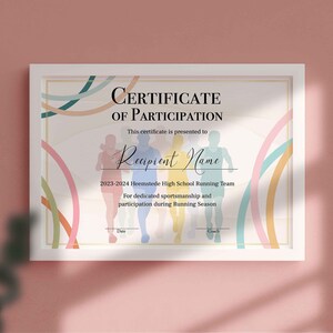 Editable Running Certificate Award Template, Sports Certificate ...