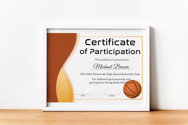 End of Season Basketball Awards, Editable Certificatetemplate, Team ...